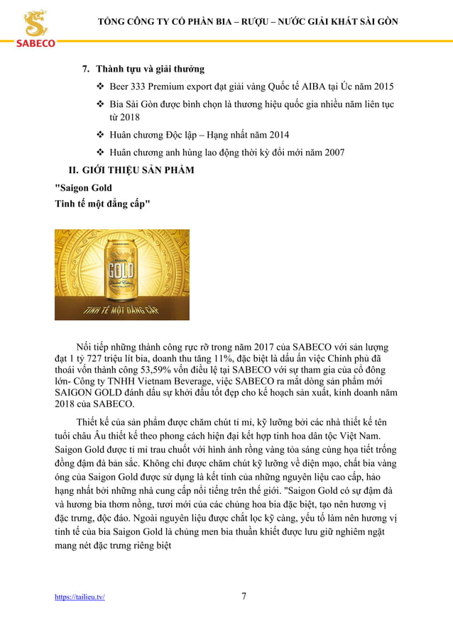 Tiểu luận Nghiên cứu Marketing Sabeco | PDF