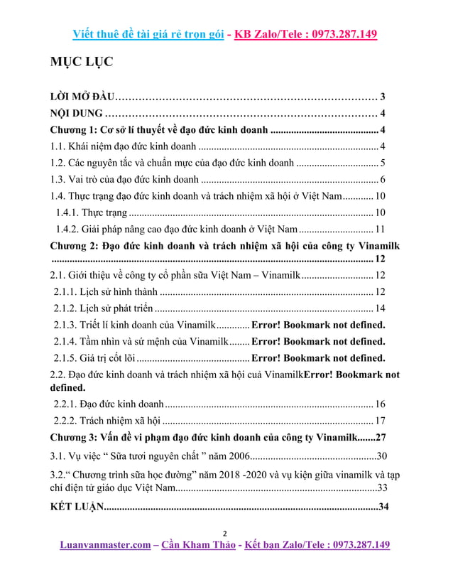 Tiểu luận Đạo đức kinh doanh của Công ty cổ phần Sữa Việt Nam – Vinamilk.docx