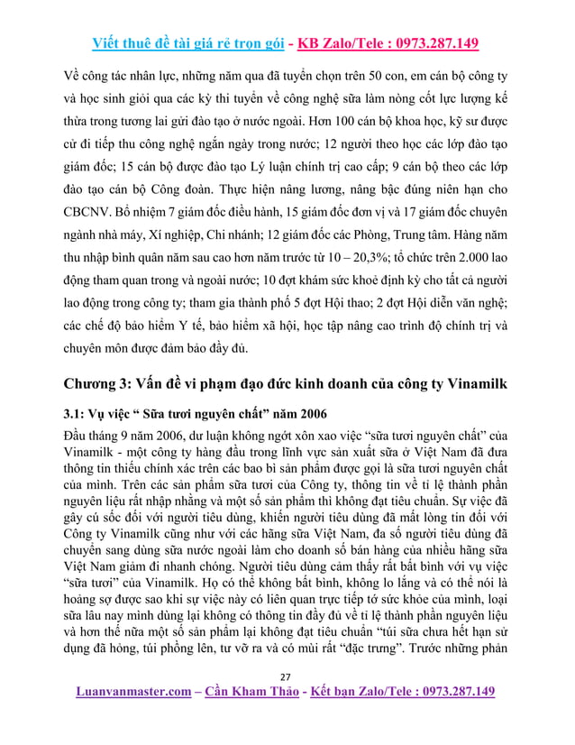 Tiểu luận Đạo đức kinh doanh của Công ty cổ phần Sữa Việt Nam – Vinamilk.docx