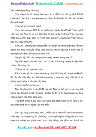 Tiểu Luận Phân Tích Chiến Lược Kinh Doanh Công Ty VINAMILK.docx