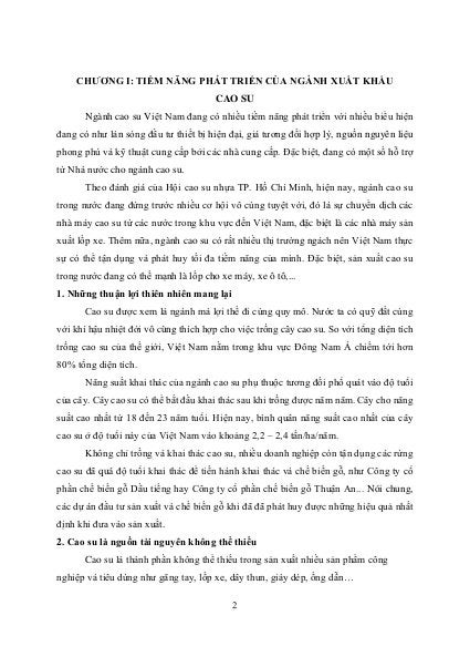 Tiểu luận Phân tích thực trạng của ngành xuất khẩu cao su tại Việt Nam.pdf