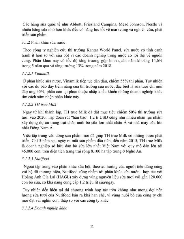 Tiểu Luận Phân Tích Thị Trường Sản Phẩm Sữa Tại Việt Nam Những Năm Gần Đây | DOCX