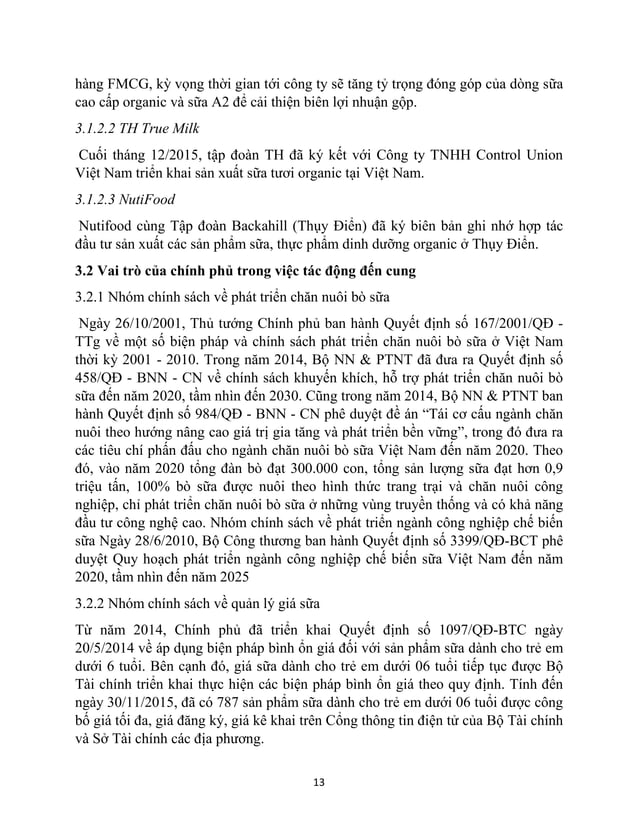 Tiểu Luận Phân Tích Thị Trường Sản Phẩm Sữa Tại Việt Nam Những Năm Gần Đây | DOCX