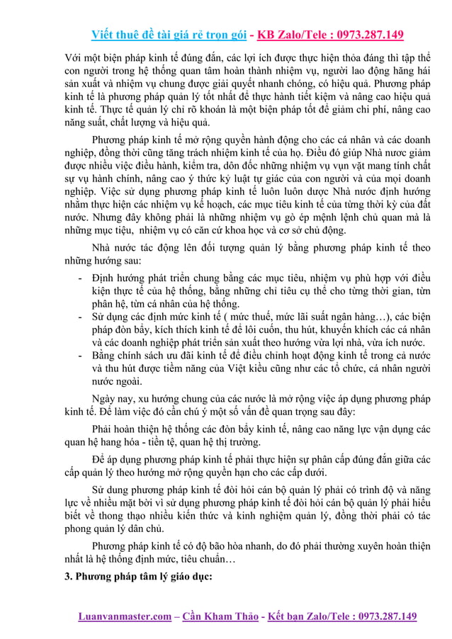 Tiểu luạn Quản lý Nhà nước (QLNN) về kinh tế.docx