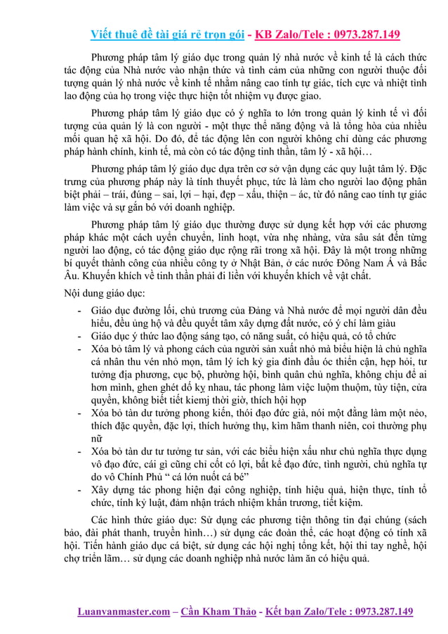 Tiểu luạn Quản lý Nhà nước (QLNN) về kinh tế.docx