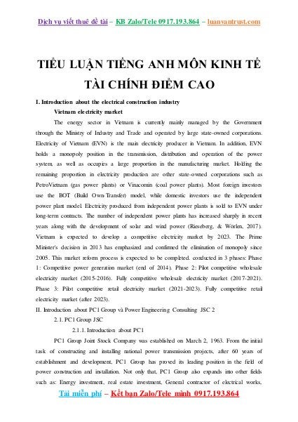 Tiểu Luận Tiếng Anh Môn Kinh Tế Tài Chính Điểm Cao.docx