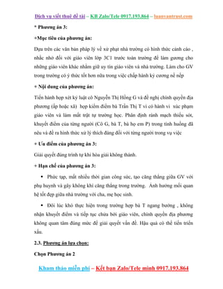 Tiểu luận tình huống xung đột giữa giáo viên và phụ huynh học sinh.doc