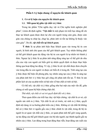 Tiểu luận triết học nguyên tắc khách quan và sự vận dụng trong hoạt động nhận thức, thực tiễn ...