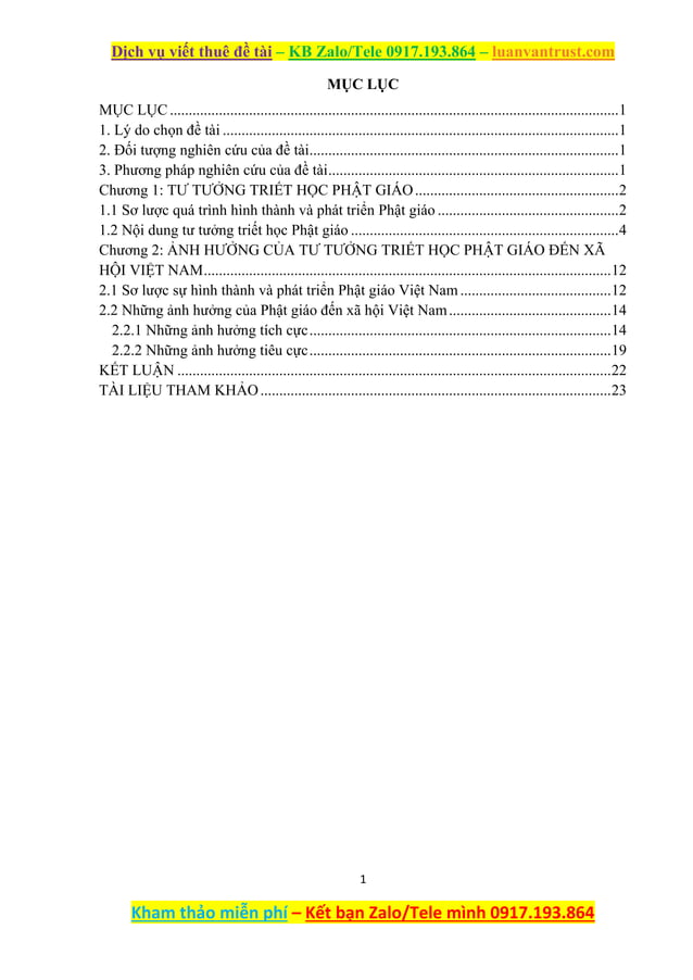 Tiểu luận Tư tưởng cốt lõi của triết học phật giáo và sự ảnh hưởng đến đời sống xã hội Việt Nam.doc