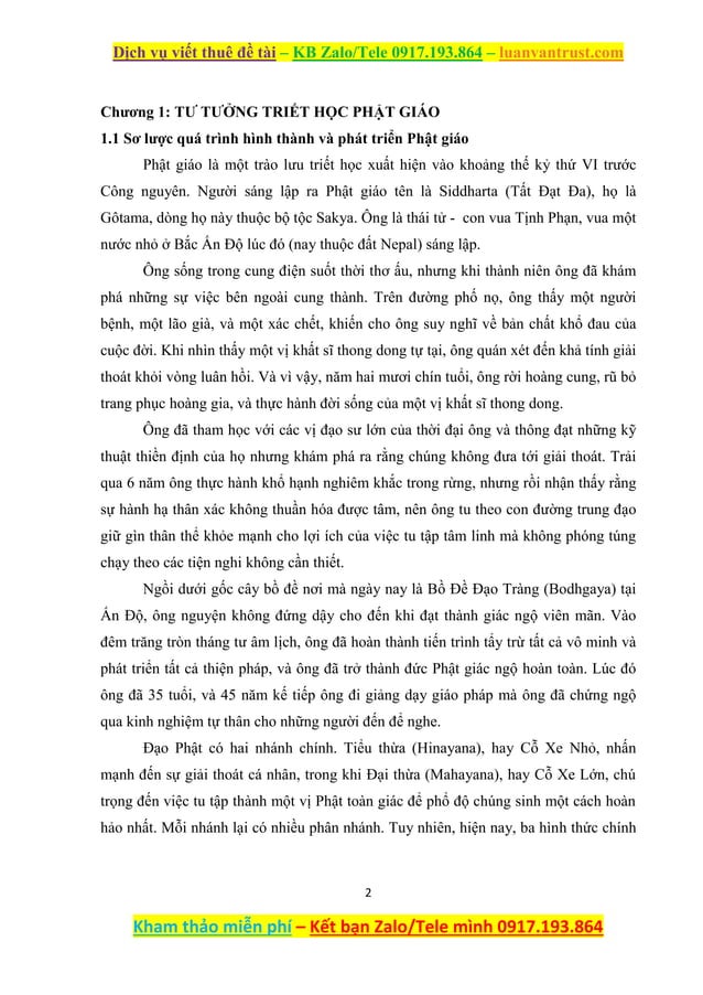Tiểu luận Tư tưởng cốt lõi của triết học phật giáo và sự ảnh hưởng đến đời sống xã hội Việt Nam.doc