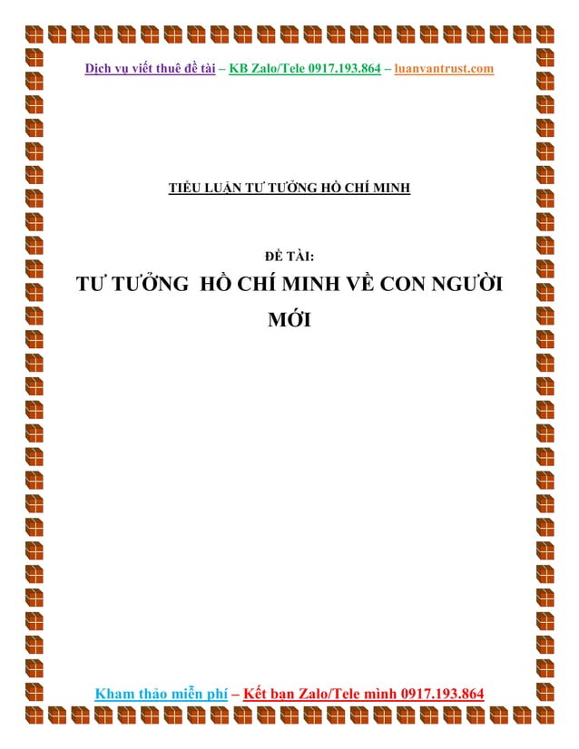 Tiểu Luận Tư tưởng Hồ Chí Minh về con người mới.doc