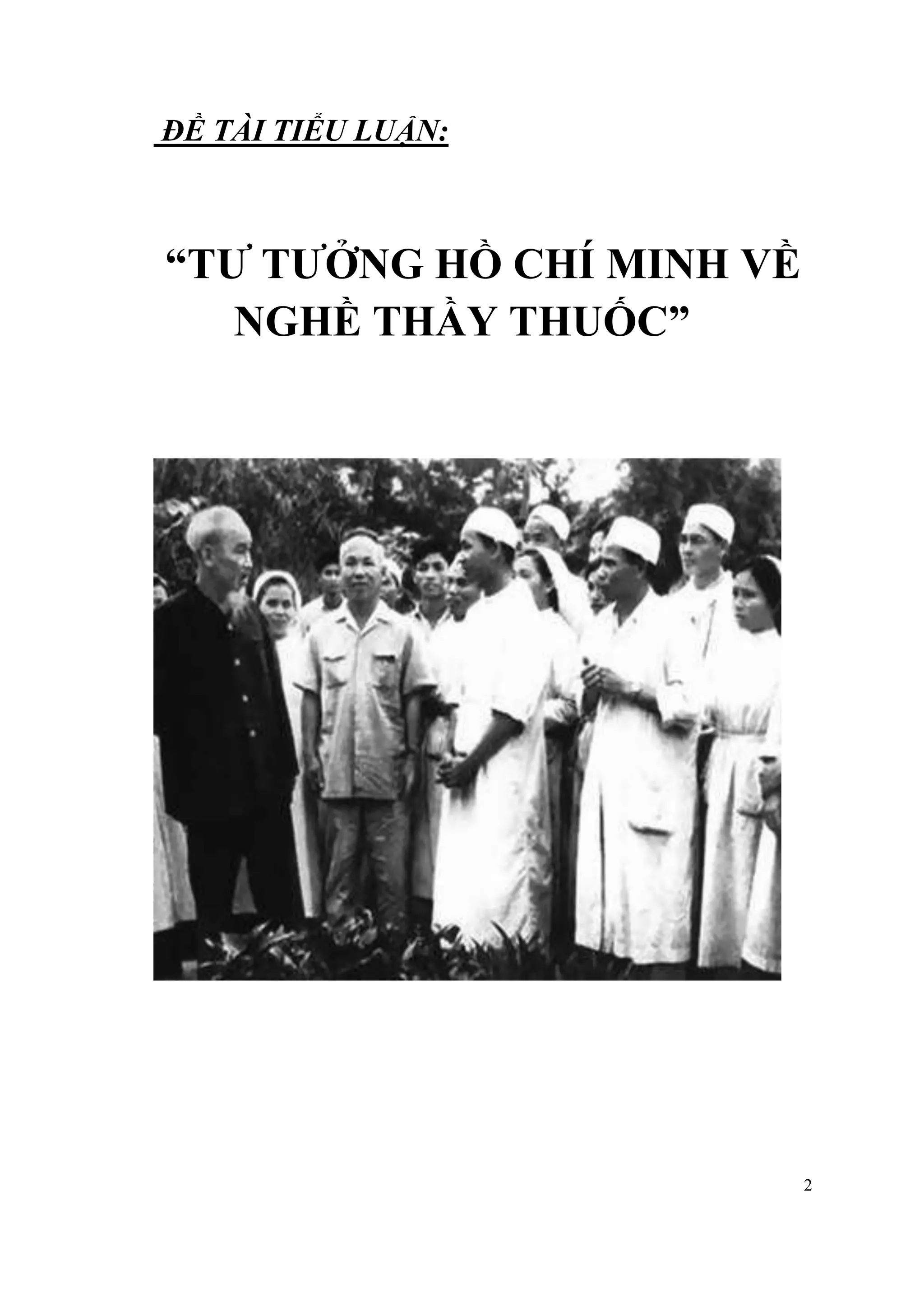 Tiểu Luận Tư Tưởng Hồ Chí Minh Về Nghề Thầy Thuốc | DOC
