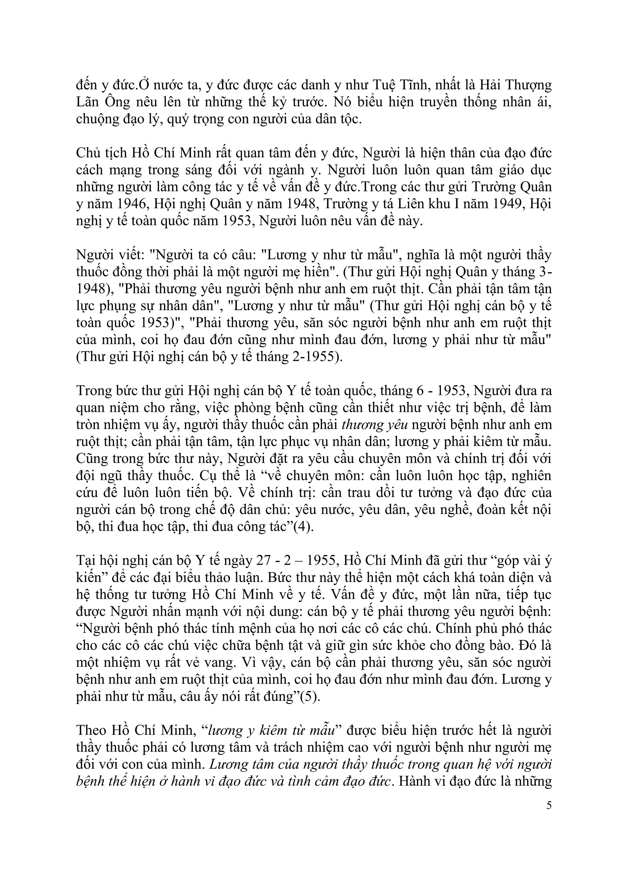 Tiểu Luận Tư Tưởng Hồ Chí Minh Về Nghề Thầy Thuốc | PDF