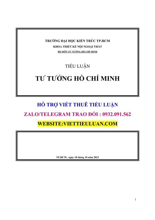 Tiểu Luận Tư Tưởng Hồ Chí Minh Về Nghề Thầy Thuốc | PDF