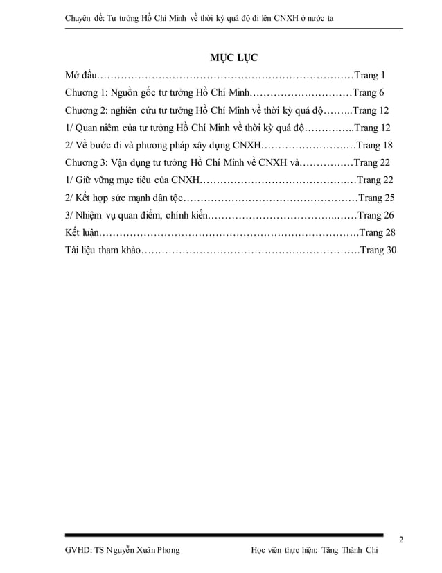 Tiểu Luận Tư tưởng Hồ Chí Minh về thời kỳ quá độ lên chủ nghĩa xã hội ở Việt Nam | DOC