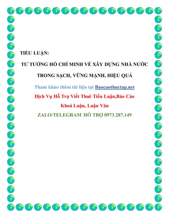 Tiểu Luận Tư tưởng Hồ Chí Minh về xây dựng nhà nước trong sạch vững mạnh hiệu quả | DOC