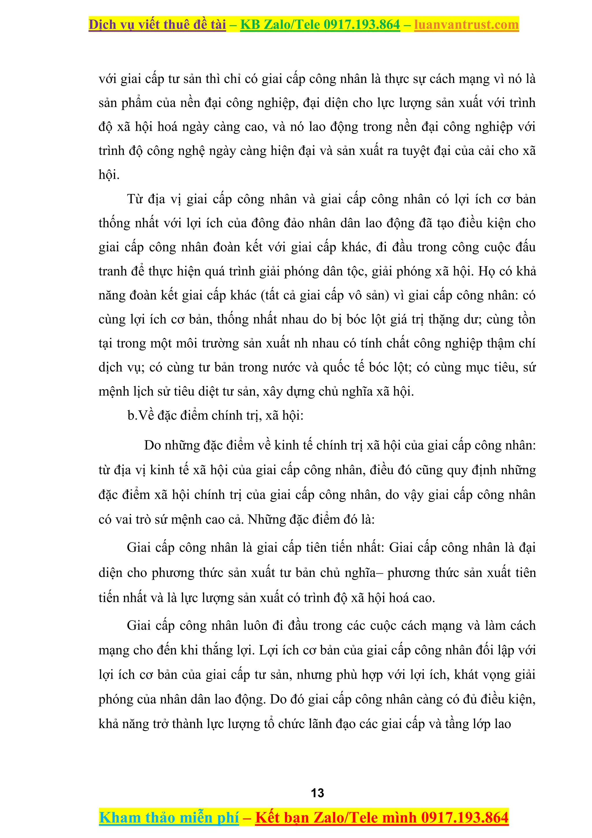 Tiểu luận về sứ mệnh lịch sử của giai cấp công nhân.doc