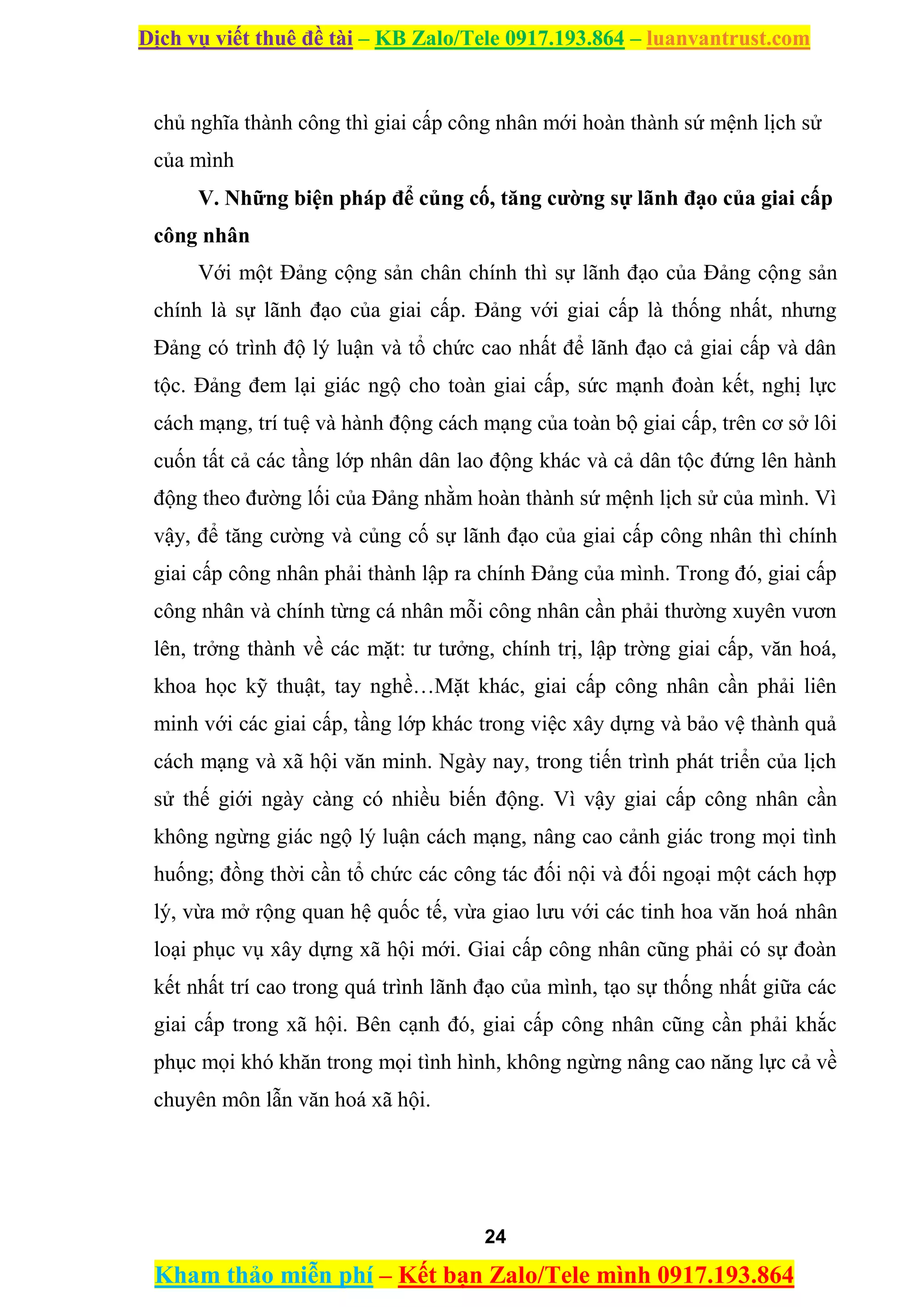 Tiểu luận về sứ mệnh lịch sử của giai cấp công nhân.doc