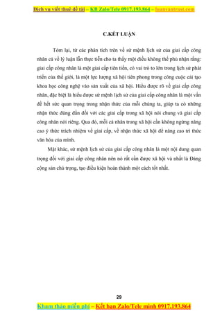 Tiểu luận về sứ mệnh lịch sử của giai cấp công nhân.doc