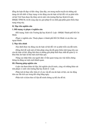 TIỂU LUẬN XHH.pdf trường đại học kinh tế luật | PDF