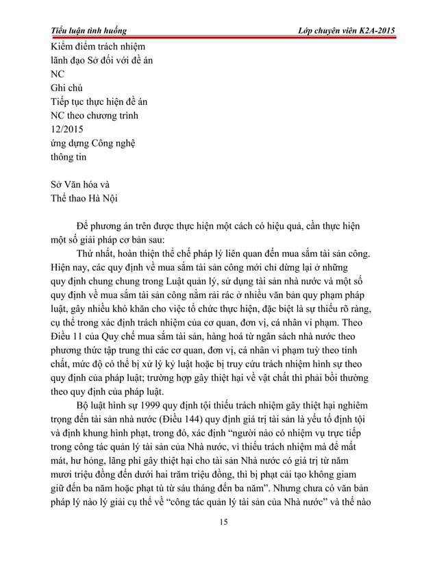 Tiểu luận xử lý tình huống vi phạm trong công tác quản lý nhà nước về mua sắm tài sản công | DOC