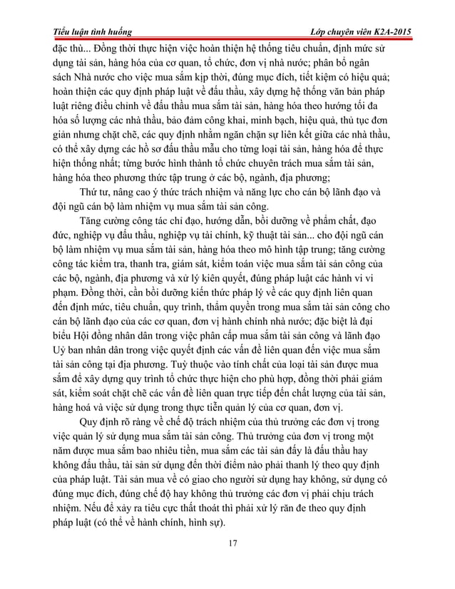 Tiểu luận xử lý tình huống vi phạm trong công tác quản lý nhà nước về mua sắm tài sản công | DOC