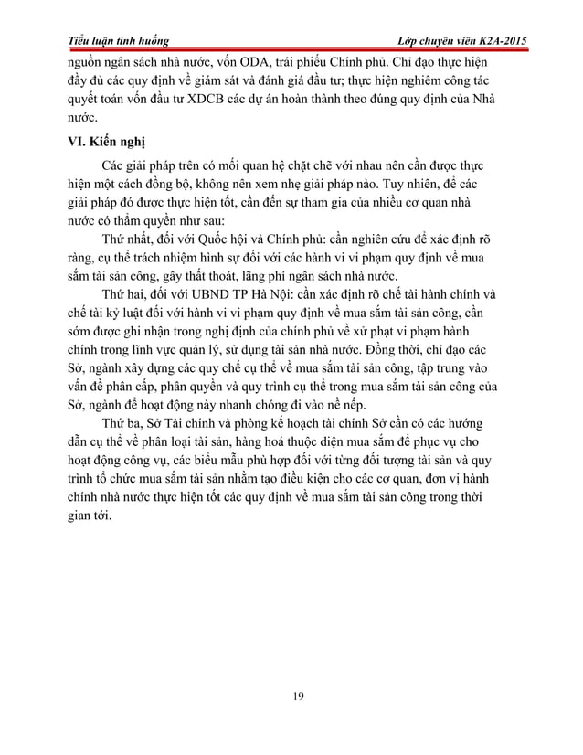 Tiểu luận xử lý tình huống vi phạm trong công tác quản lý nhà nước về mua sắm tài sản công | DOC