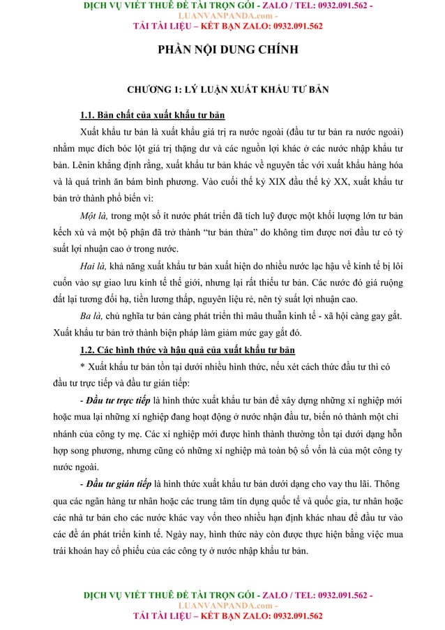 Tiểu Luận Xuất Khẩu Tư Bản Ở Việt Nam.doc