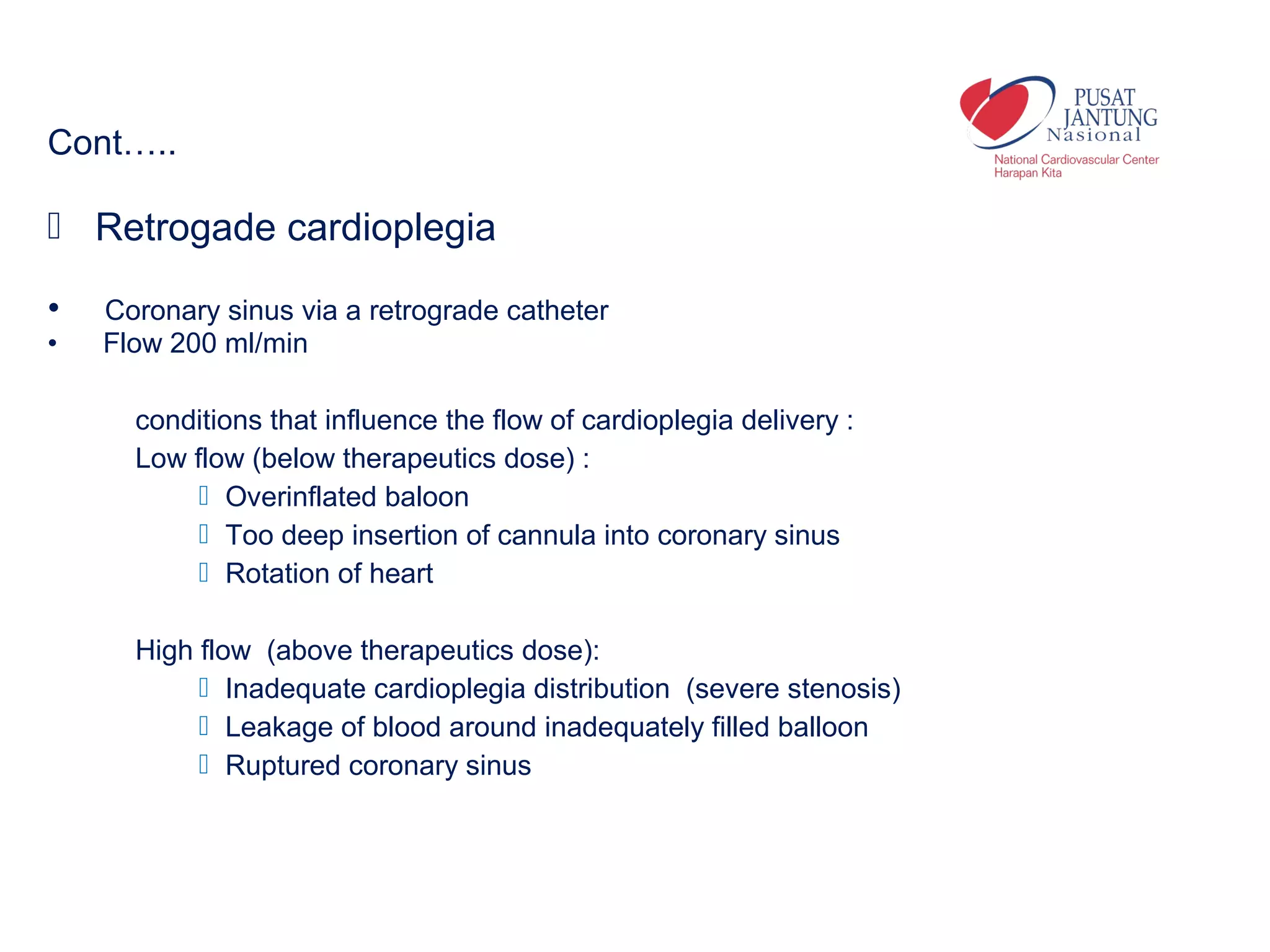 cardioplegia delivery management, perfusion safety | PPT