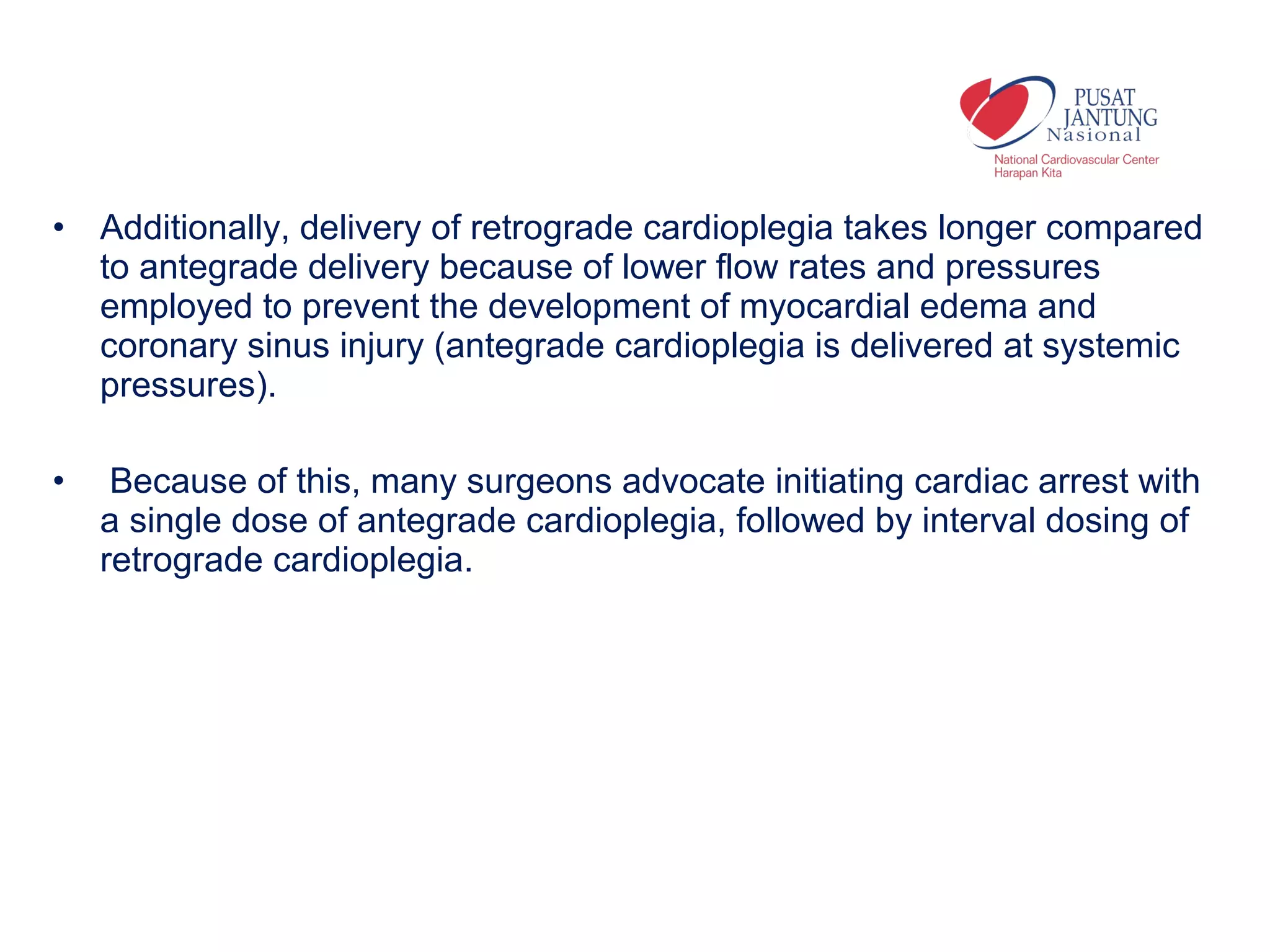 cardioplegia delivery management, perfusion safety | PPT