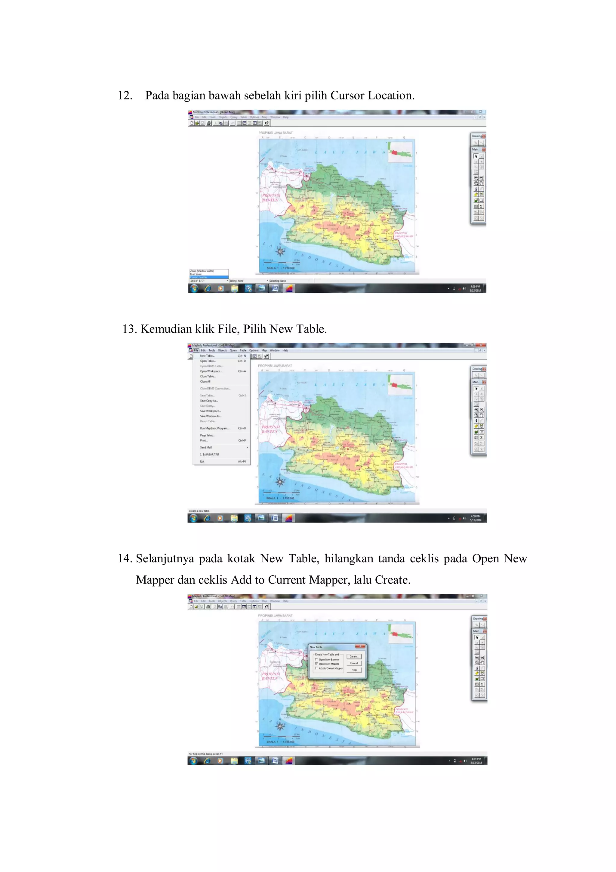 DIGITASI PETA JAWA BARAT DENGAN MENGGUNAKAN MapInfo 6.0 | PDF
