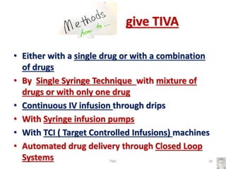 Total Intravenous Anesthesia(TIVA), recent updates | PPTX