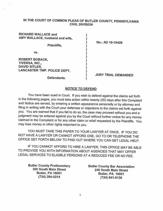 Tiversa, Robert Boback, Lancaster Police and David Sitler sued by ...