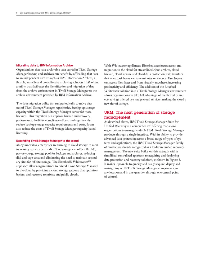 Ten ways to save money with Tivoli Storage Manager | PDF