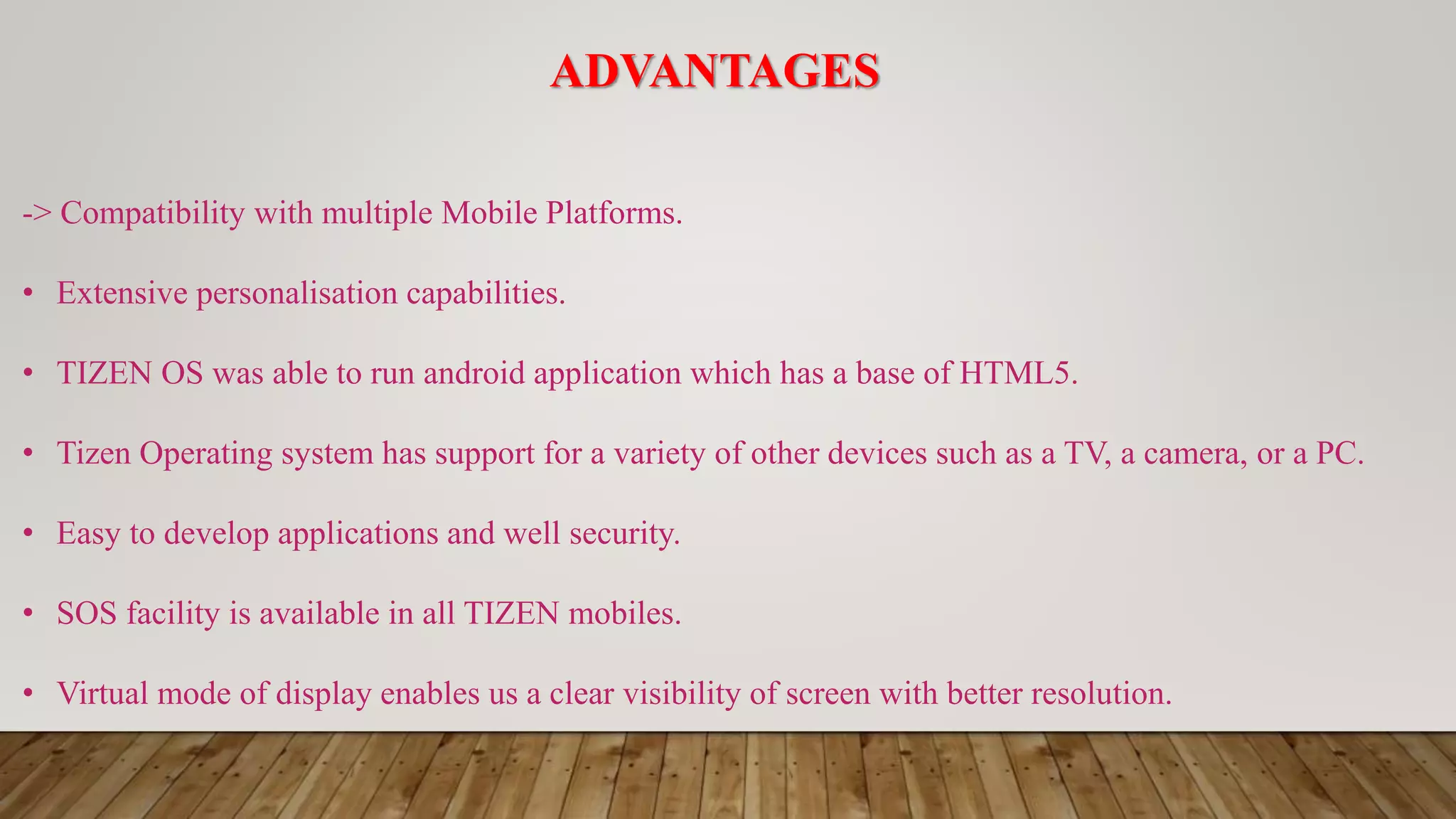 Tizen os | PPTX | Operating Systems | Computer Software and Applications