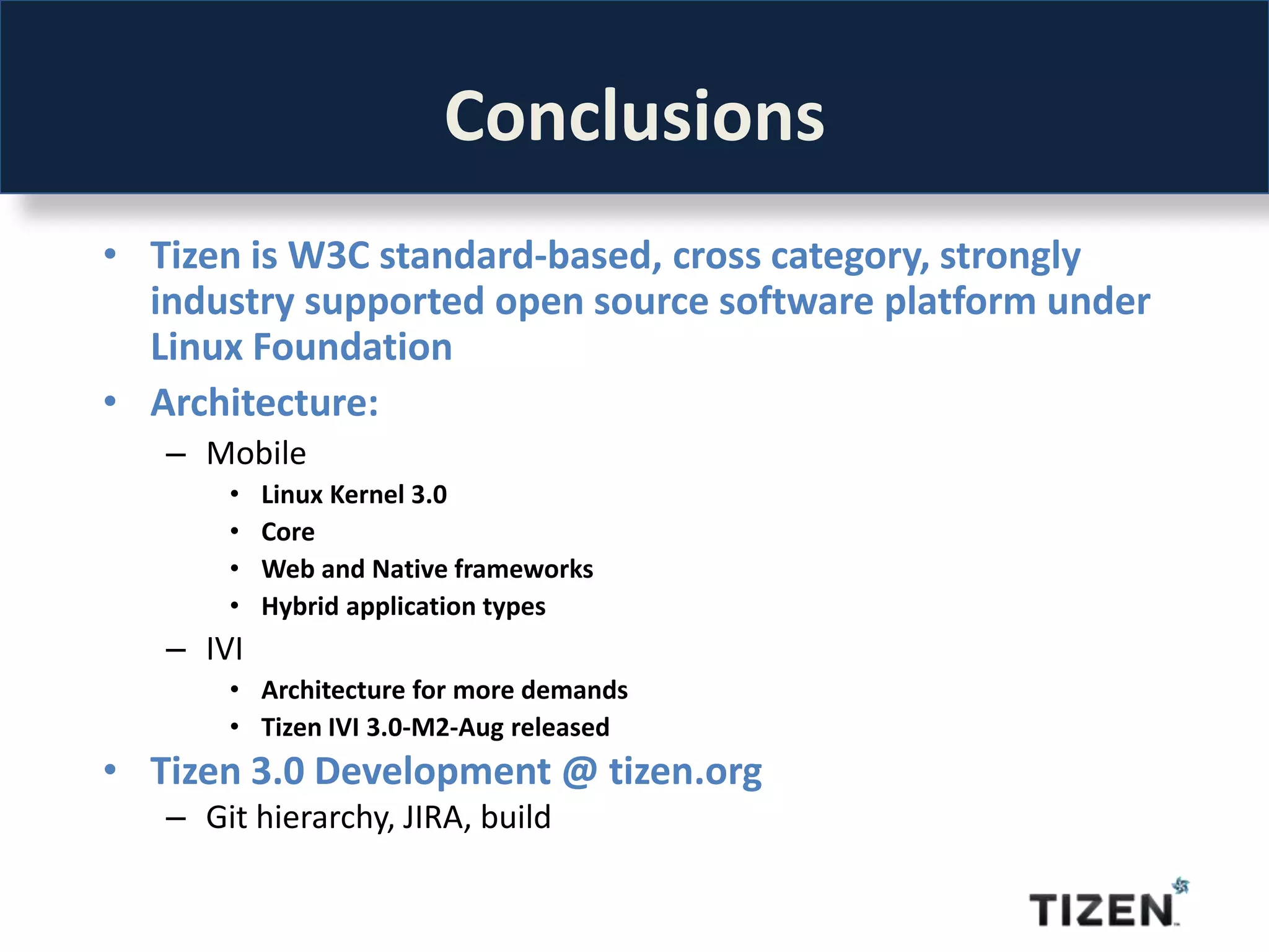 Tizen introduction & architecture | PPT