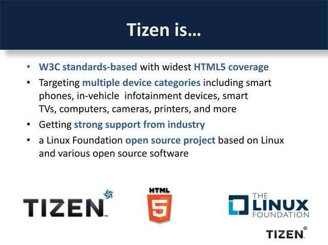 Tizen introduction & architecture | PPT