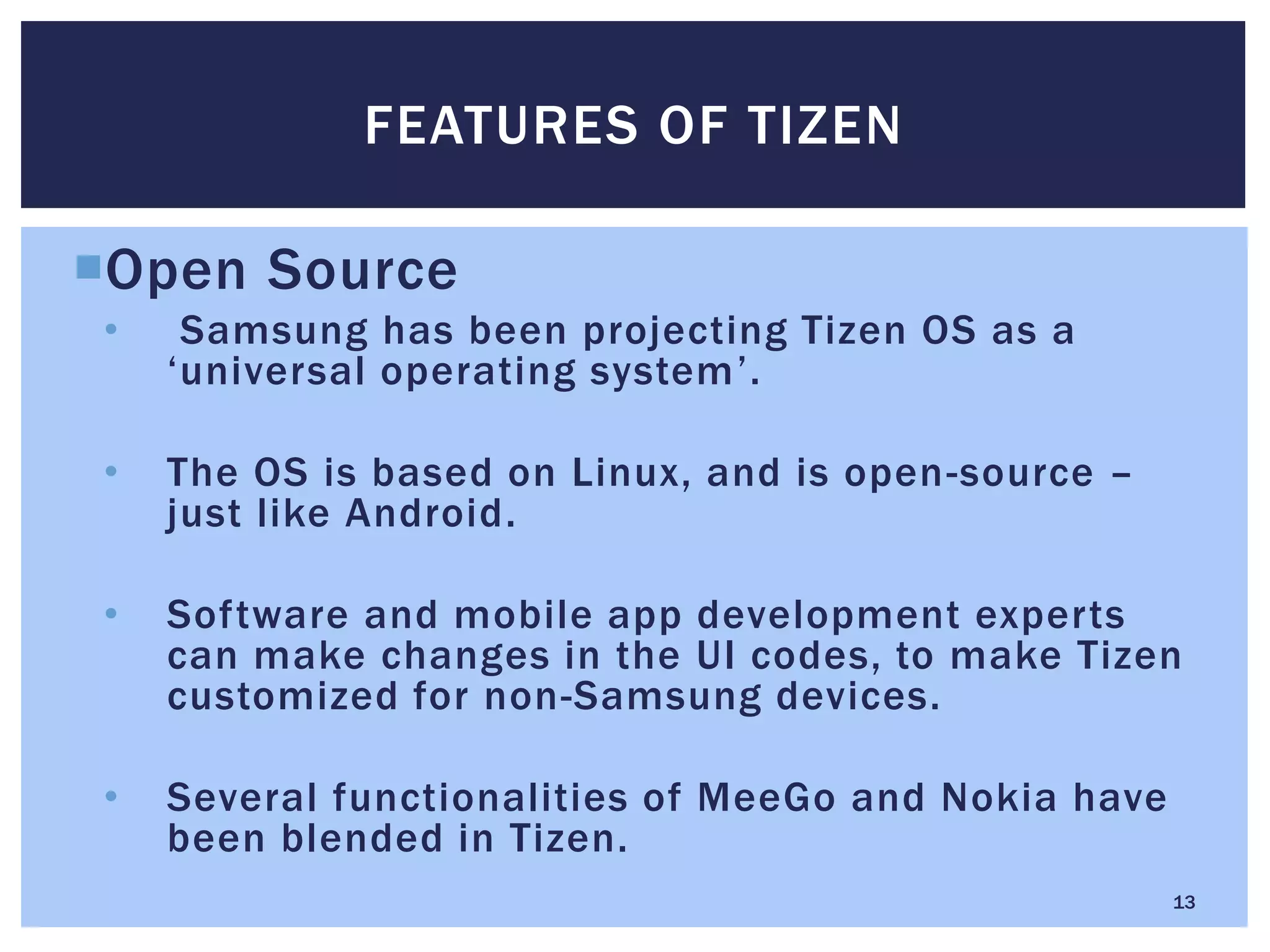 Tizen Operating System For Mobiles | PPTX