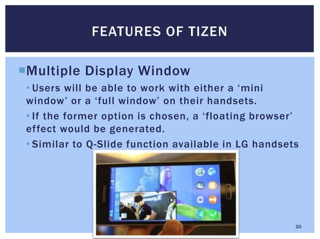 Tizen Operating System For Mobiles | PPTX | Operating Systems | Computer Software and Applications