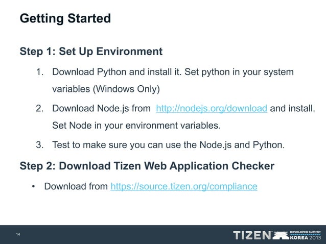 Tizen Web Application Checker | PPT
