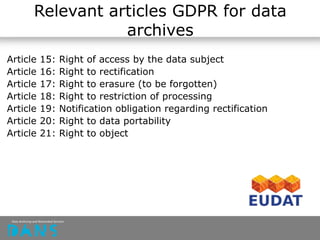 The Policy Framework: GDPR and all that | PPTX