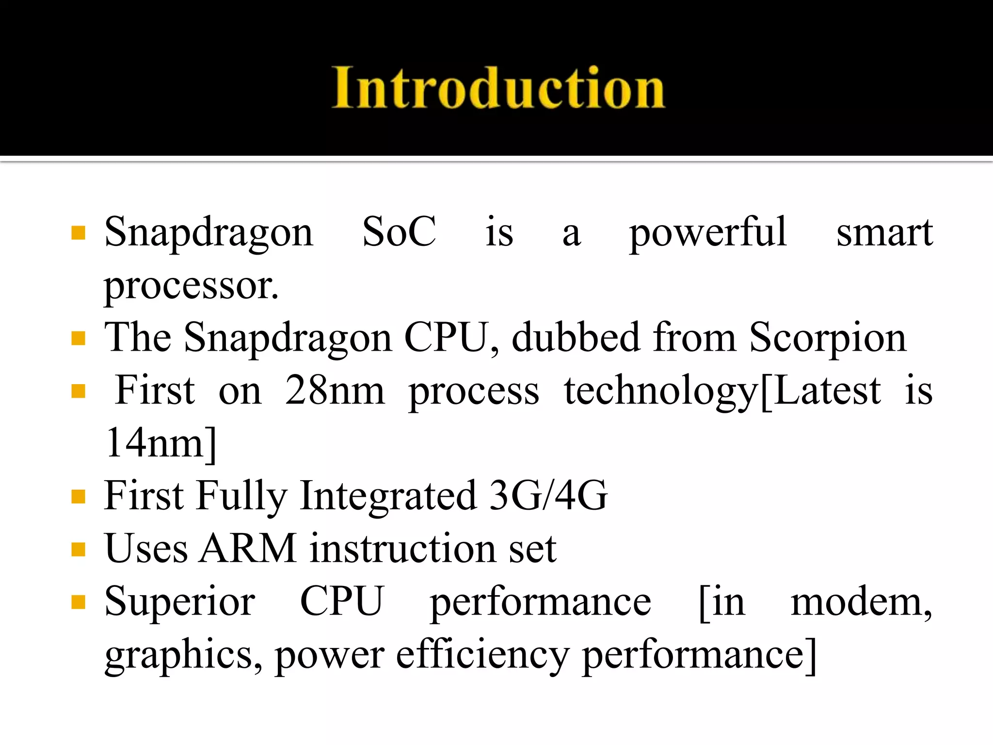 Qualcomm Snapdragon Processor | PPTX