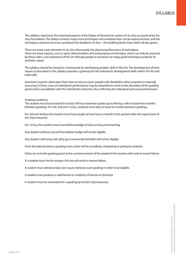 Western Warriors Martial Arts - Jitsu - TJF SYLLABUS 2011 | PDF