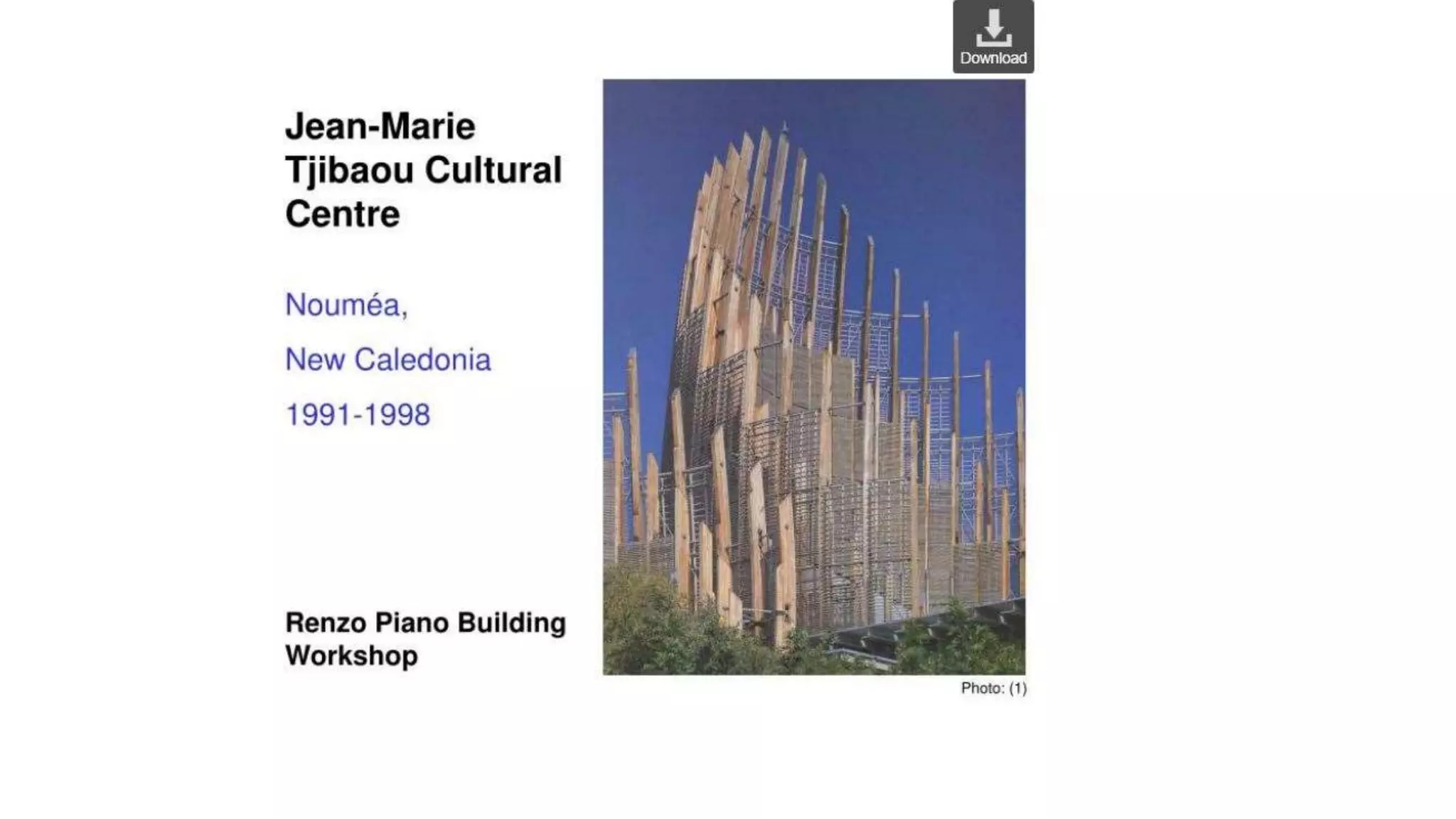 Jean Marie Tjibaou Cultural Center case study | PPTX