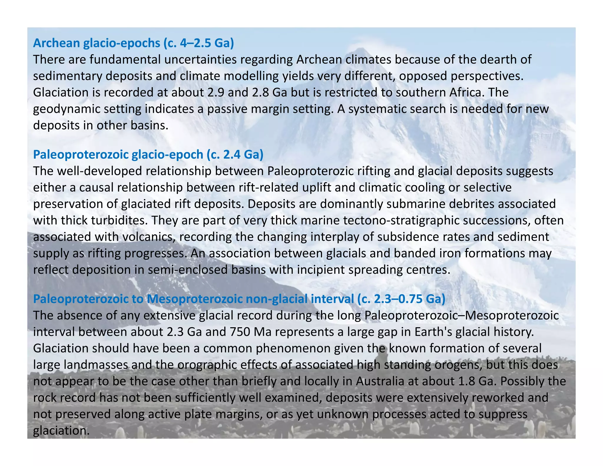 Neoproterozoic glacial epochs – Snowball Earth, or limited glaciation ...