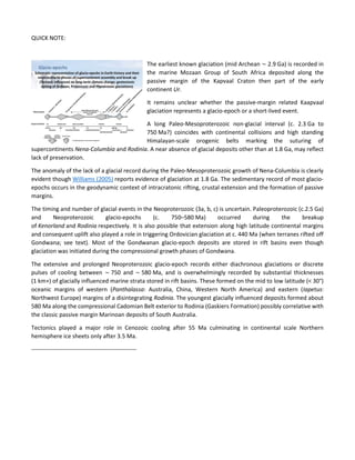 Neoproterozoic glacial epochs – Snowball Earth, or limited glaciation ...
