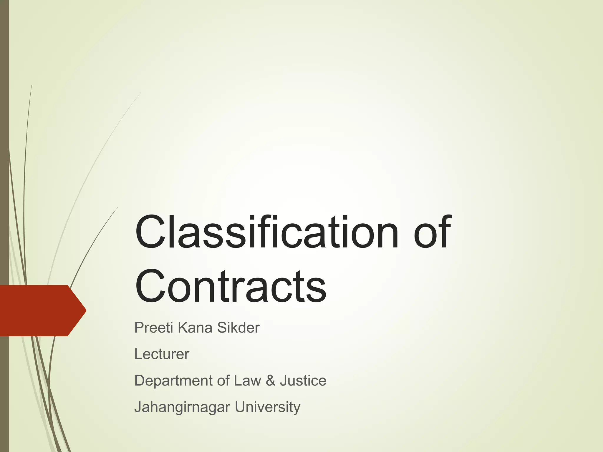 Classification of Contract | PPTX