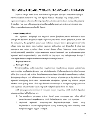 Tjuan dan fungsi manajemen dalam organisasi | DOC