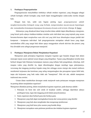 Tjuan dan fungsi manajemen dalam organisasi | DOC