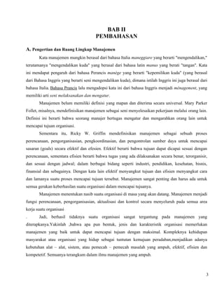 Tjuan dan fungsi manajemen dalam organisasi | DOC